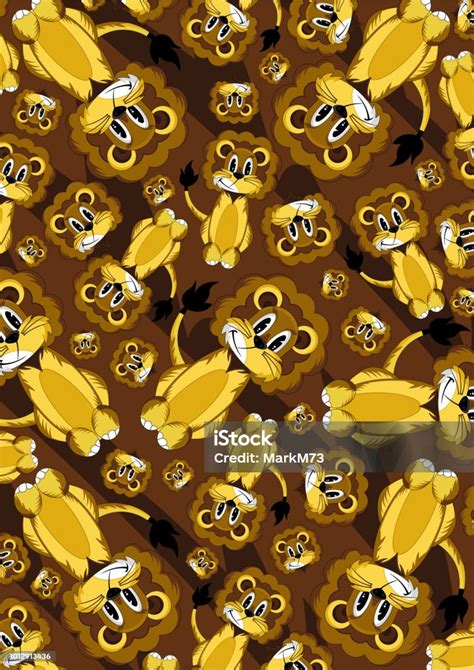 Pola Singa Kartun Lucu Ilustrasi Stok Unduh Gambar Sekarang Hewan