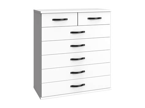 Commode Meuble De Rangement Coloris Blanc Rechampis Noir L 91 X H