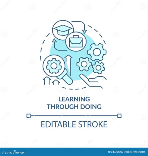 Learning Through Doing Turquoise Concept Icon Stock Vector Illustration Of Abstract Teamwork