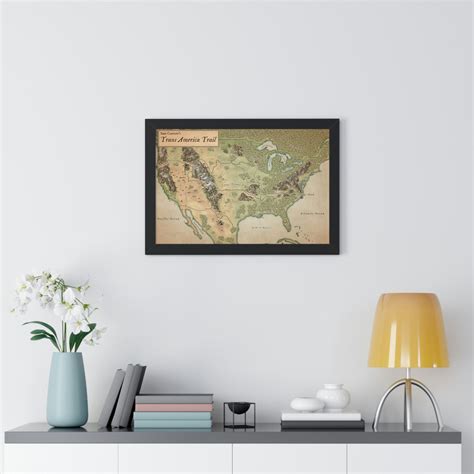 Trans America Trail Fantasy Map Framed Etsy