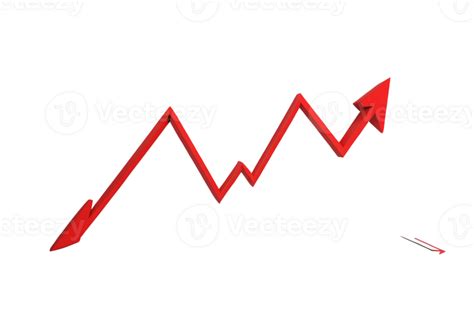 Red Upward Arrow Graph Showing Rising Trend Reflects Growth 54678844 Png