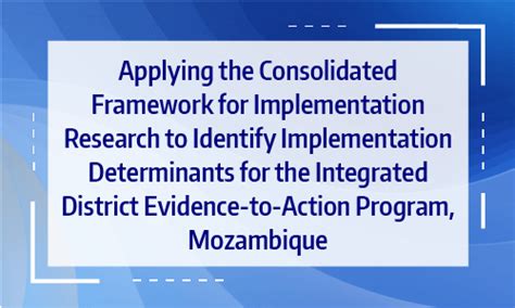 Applying The Consolidated Framework For Implementation Research To