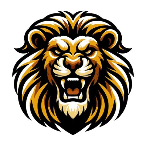 Premium Vector Lion Head Roaring Logo Mascot Vector Illustration