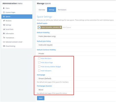 Add Default Settings For Space Creation · Issue 6130 · Humhubhumhub