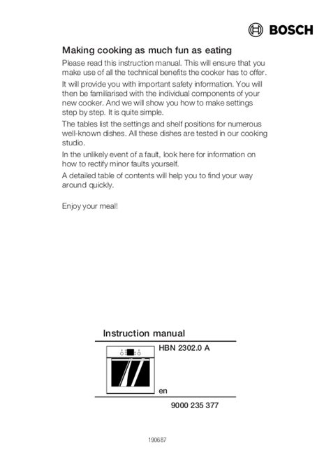 Bosch HBN 2302 0 A User Manual
