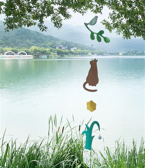 고고좋담 숲 고양이 나무모빌 Paperuler
