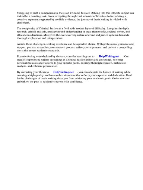 Sample Criminal Justice Thesis Pdf Criminal Justice Crime And Violence