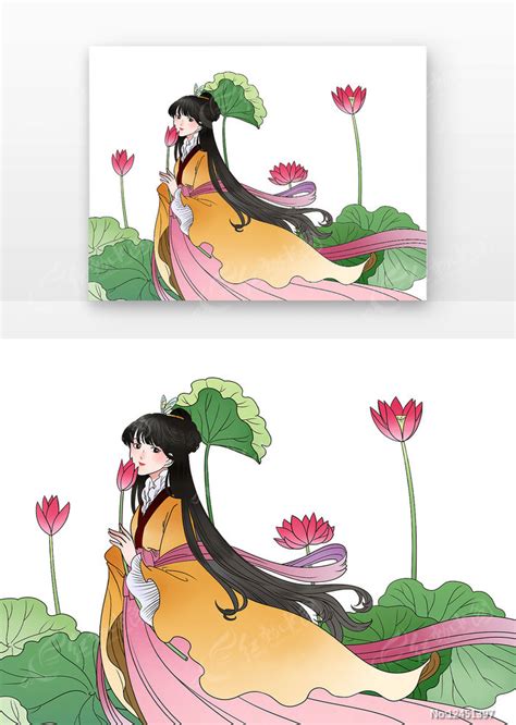 古风女人和荷花古代手持荷花的美女图片下载 红动中国