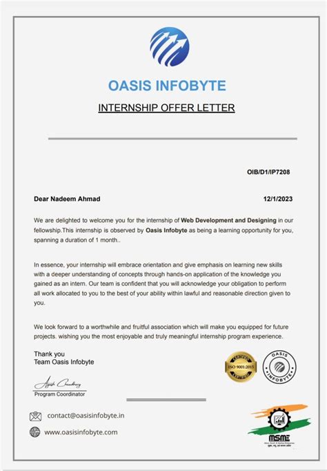 Nadeem Ahmad On Linkedin Oasisinfobyteinternship