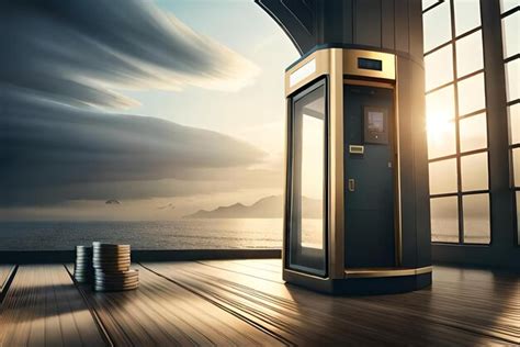 premium ai image 3d automatic teller machine money comes outand money