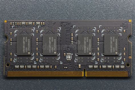 ddr sodimm memory module close up of an electronic circuit board with