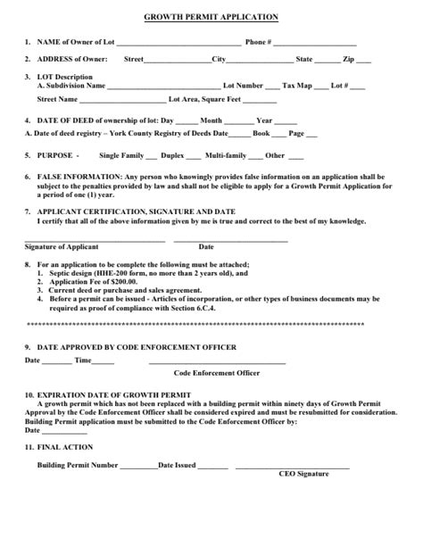 Town Of Waterboro Maine Growth Permit Application Form Fill Out