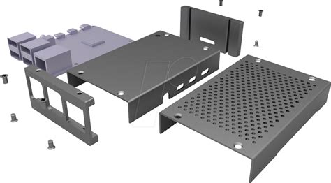 Rpi Case Alu01b Housing For Raspberry Pi 4 Aluminium Black At