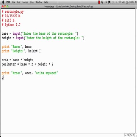Area And Perimeter Finder For Rectangles Python TeacherTube