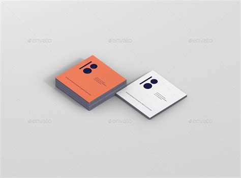 Business Card Mockup Stack Square Format Graphics Graphicriver