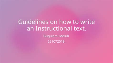 How To Write An Instructional Textgrade 6 Pptx