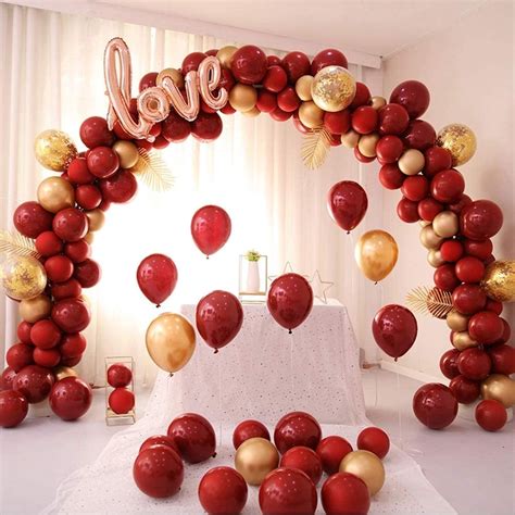 Kit 150 Balões Vermelho Tamanho 7 Dourado Metalizado Cromado Número 5