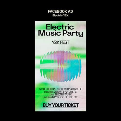 Electric Music Party Facebook Ad Free Psd