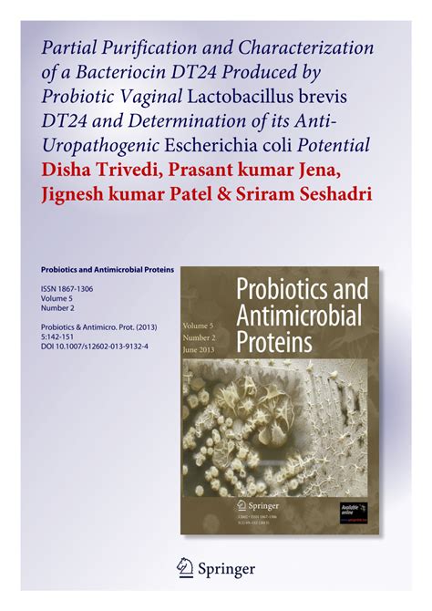 Pdf Partial Purification And Characterization Of A Bacteriocin Dt24
