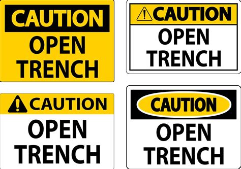 Caution Sign Open Trench 34221667 Vector Art At Vecteezy