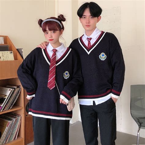 韩版秋冬校服毛衣套装学院风日系jk制服初高中生运动会班服合唱服虎窝淘