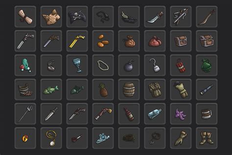 Pirate Loot Icons By Free Game Assets Gui Sprite Tilesets