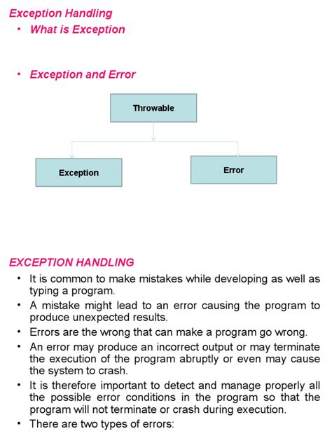 what is exception throwable pdf class computer programming