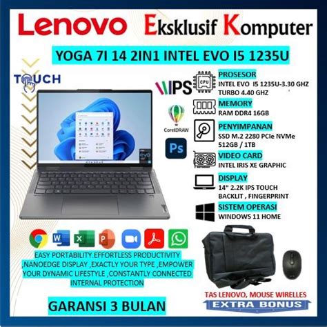 Jual Lenovo Yoga I In Intel Evo I U Ram Gb Ddr Ssd Gb Iris Xe K Ips Touch