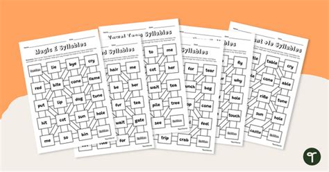 Syllable Type Mazes Worksheets Teach Starter