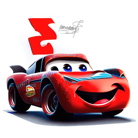 D Disney Cars Lightning McQueen Graphic Creative Fabrica