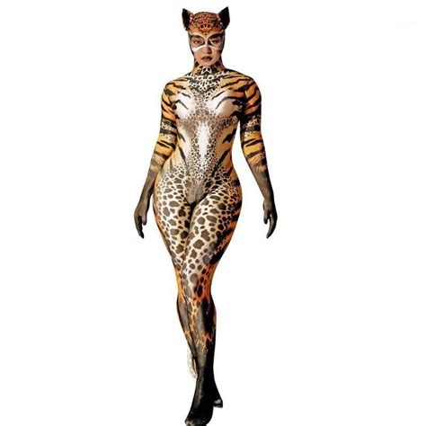 Premium Female Cat Costume Sexy Cosplay Jumpsuit For Halloween