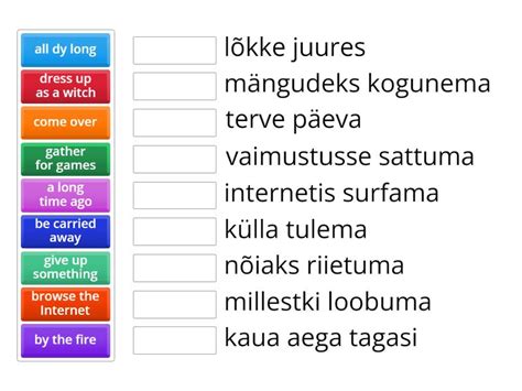 Unit 1 Ex 8 Phrases Match Up