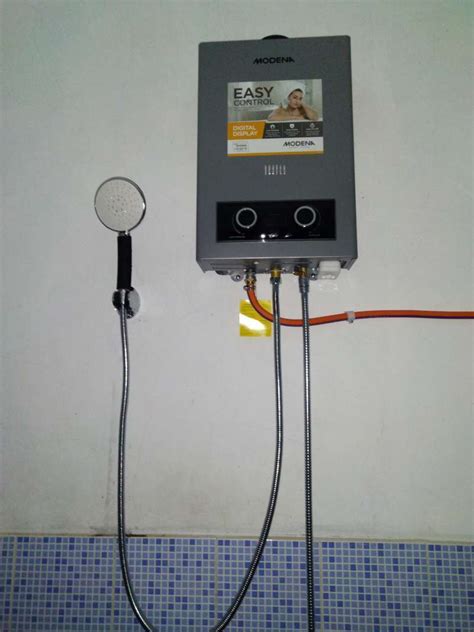 Jual Water Heater Gas Modena Paket Berikut Pemasangan Pakai Kran
