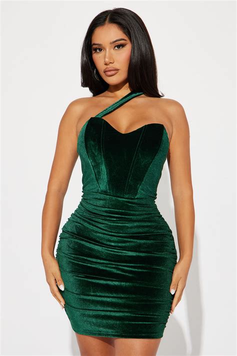 Juliet Velvet Mini Dress Hunter Fashion Nova Dresses Fashion Nova