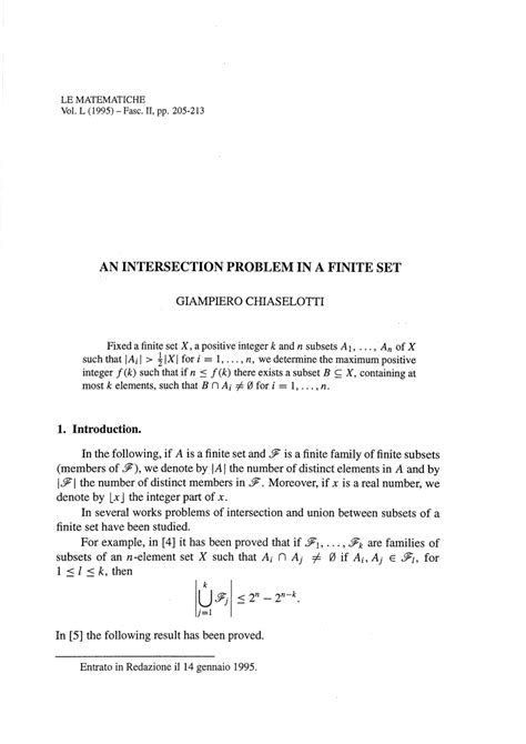 pdf an intersection problem in a finite set