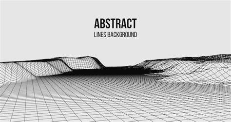 Premium Vector Wireframe Landscape Wire Wireframe Terrain Landscape Design 3d Landscape