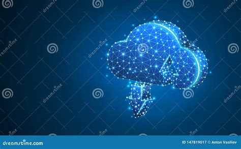 Cloud Storage Access Data Internet Server Concept Polygonal