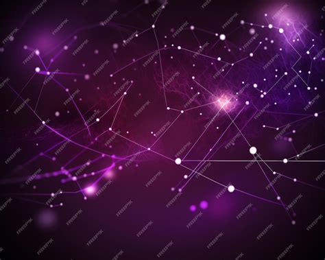Premium Ai Image Abstract Purple Background With Connecting Dots And Lines Generative