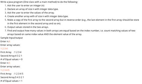 Solved Write A Java Program One Class With A Main Method