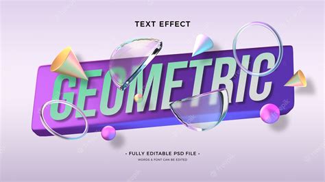 Premium Psd Geometric Shapes Text Effect