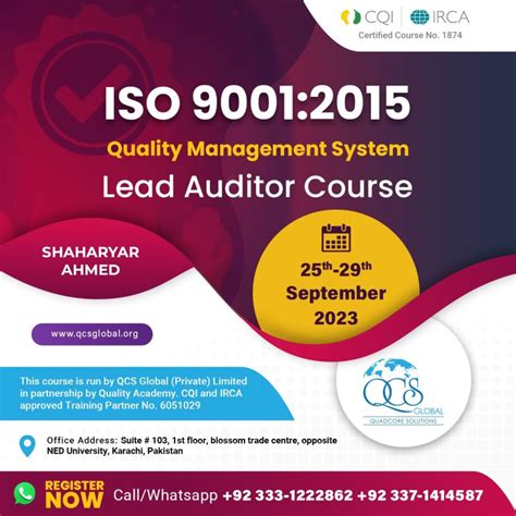 Qcs Global Private Limited On Linkedin Cqi And Irca Approved Iso