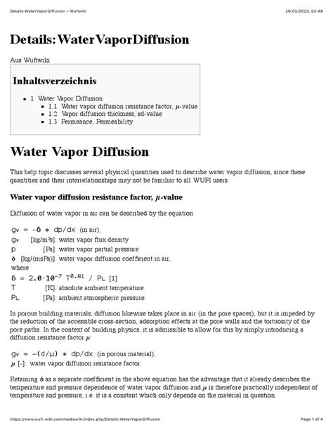 Water Vapor Diffusion Pdf Diffusion Electrical Resistance And