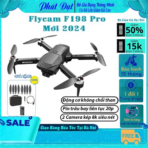Flaycam Giá Rẻ Drone Mini F198 Pro động Cơ Không Chổi Than Flycam Fpv Pin Trâu Sóng Khỏe độ