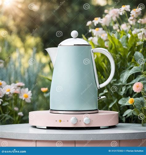A Product Podium Adorned With A Delicate Metallic Kettle Inspired By