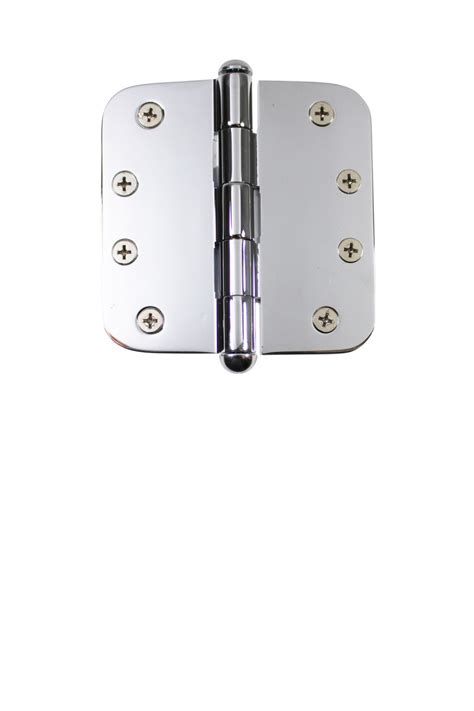 Chrome Door Hinge 4 X 4 Radius Brass Button Tip