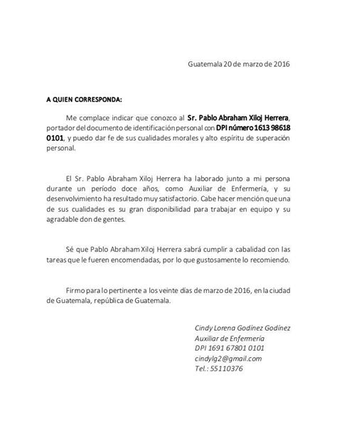 Ejemplo De Una Carta De Recomendacion Laboral Sencilla Modelo De Porn