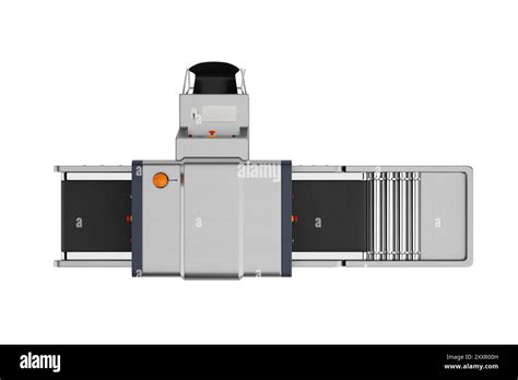 Airport X Ray Security Baggage Scanner Top View On A White Background