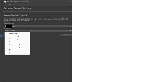 only few projects is awailable for linking unity services unity discussions
