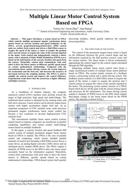 Pdf Multiple Linear Motor Control System Based On Fpga