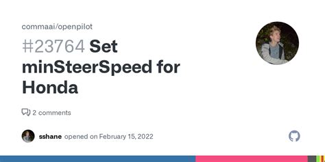 Set MinSteerSpeed For Honda Issue 23764 Commaai Openpilot GitHub